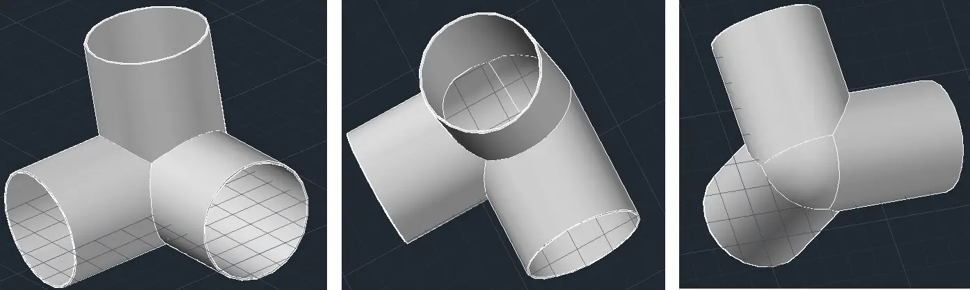 How to Draw a 3 Directions 90 degree joint in AutoCAD