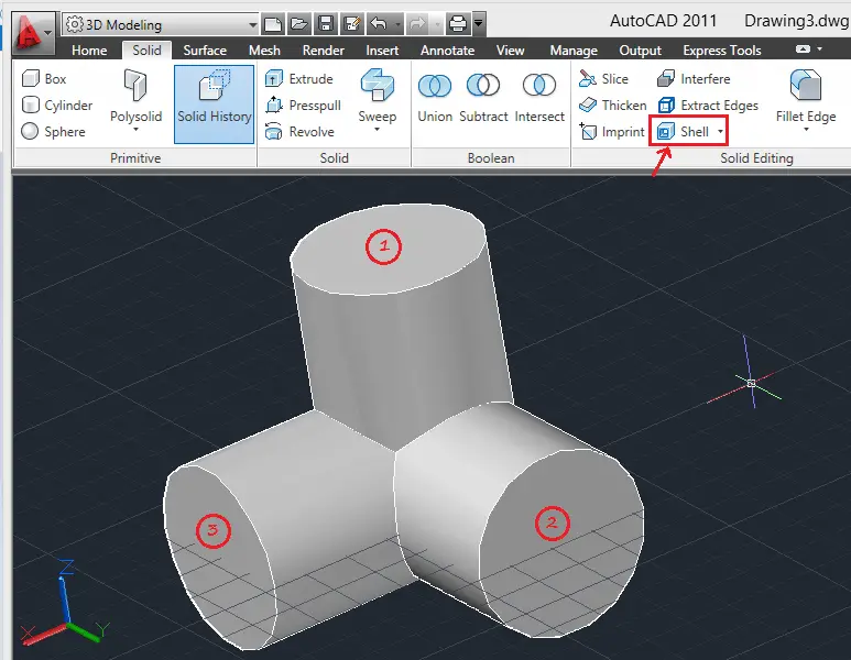 How to Draw a 3 Directions 90 degree joint in AutoCAD