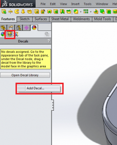 How to Add a Decal to a Part in SolidWorks - Tutorial