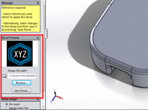 How to Add a Decal to a Part in SolidWorks - Tutorial